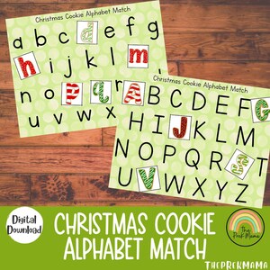 Christmas Cookie Alphabet Match Preschool Printable - Etsy