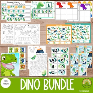 Dino Bundle, Dinosaur Preschool Worksheets, Preschool Printable ...