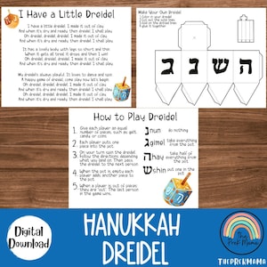 Hanukkah Dreidel Game, Hanukkah Preschool Printable, Preschool Activity ...