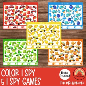 Color I Spy Game Preschool Worksheet Preschool Printable - Etsy