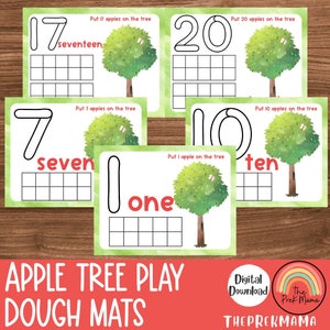 Apple Tree Play Dough Mats Play Doh Mats Toddler Activities - Etsy