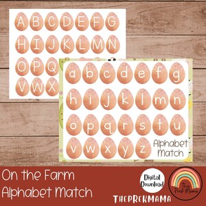 FARM Alphabet Match Montessori Printable Preschool | Etsy