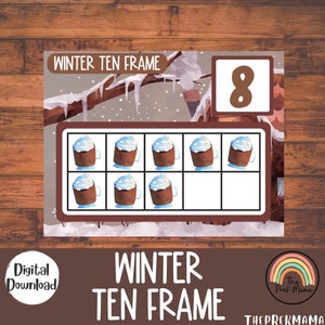 Winter Ten Frame, Winter Math, Winter Preschool Printable, Homeschool ...