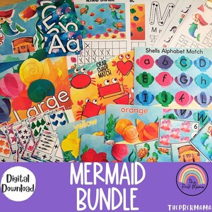 Mermaid Bundle, Preschool Activities, Preschool Printable, Montessori ...