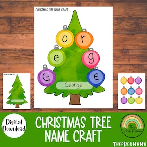 Christmas Tree Name Craft, Christmas Activity for Kids, Toddler ...