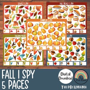 Fall I Spy Preschool Game Fall Autumn Preschool Printable - Etsy