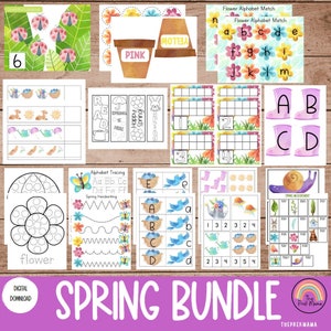 Spring Bundle, Preschool Printable, Spring Pintables, Spring Theme ...