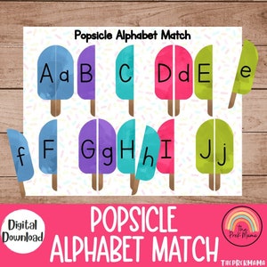 Popsicle Alphabet Match Preschool Worksheet Preschool - Etsy