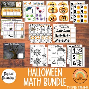 Halloween Math Bundle, Halloween Math, Halloween Preschool Printable ...
