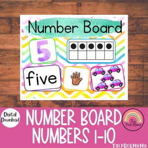 Number Board Matching Numbers 1-10 Preschool Math Preschool - Etsy