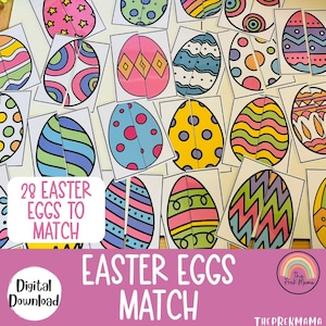 Easter Egg Match, Preschool Worksheets, Preschool Printable, Homeschool ...