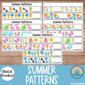 Summer Patterns Preschool Worksheet Preschool Printable - Etsy