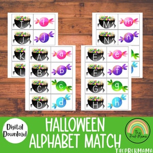 Halloween Alphabet Match Halloween Preschool Printable - Etsy