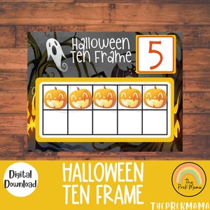 Halloween Ten Frame, Halloween Math, Halloween Preschool Printable ...
