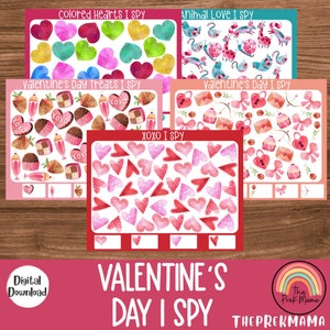 Valentine's Day I Spy, Preschool Game, Preschool Printable, Homeschool ...