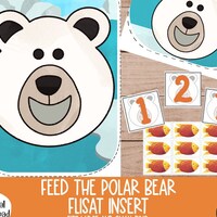 Feed the Polar Bear, Arctic Animals Sensory Bin Cards, Preschool ...