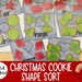 Christmas Cookie Shape Sort, Christmas Preschool Printable, Christmas ...