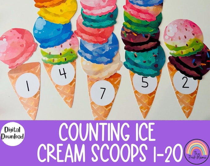 Ice Cream Counting Activity: Preschool Number Learning (digital ...