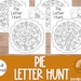 Pie Letter Hunt, Thanksgiving and Fall Preschool Printable, Letter ...