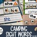 Camping Sight Words, Preschool Worksheet, Preschool Printable, Learning ...