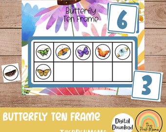 Summer Ten Frame Numbers 1-10 Count and Match Montessori | Etsy