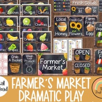 Vegetable Stand Dramatic Play Printable-pretend Play Farmers Market ...