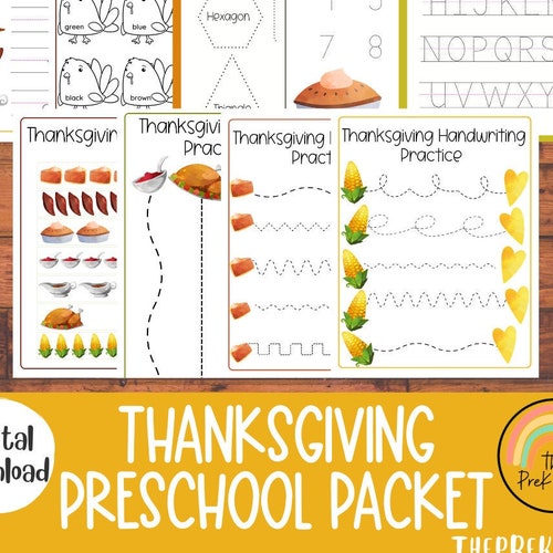 Thanksgiving Preschool Packet Preschool Worksheets Fall - Etsy