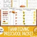 Thanksgiving Preschool Packet Preschool Worksheets Fall - Etsy
