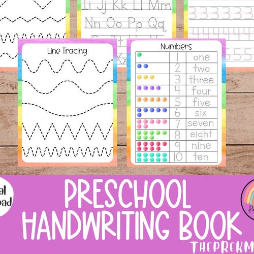Preschool Handwriting Book Preschool Printable Homeschool - Etsy