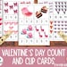 Valentine's Day Count and Clip Cards Preschool Printable - Etsy