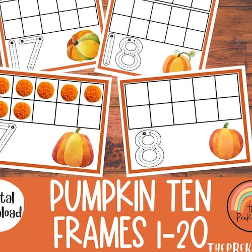 Pumpkin Ten Frames Montessori Materials Homeschool - Etsy