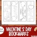 Valentine's Day Bookmarks, Coloring Bookmarks, Kids Bookmarks, DIY ...