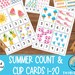 Summer Count and Clip Cards Preschool Printable Preschool - Etsy