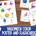 Halloween Color Poster and Flashcards, Preschool Printable, Preschool ...