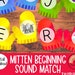 Mitten Beginning Sound Match, Winter Preschool Printable, Alphabet ...