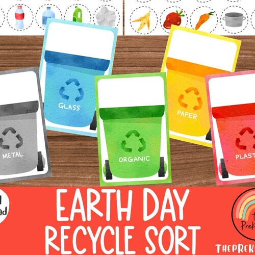 Earth Day Recycle Sort Preschool Worksheet Preschool - Etsy