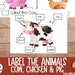 FARM Label the Animals Montessori Materials Preschool - Etsy