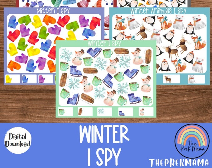 I SPY Winter Wonderland Snowman Printable Puzzle Game Activity Look and ...