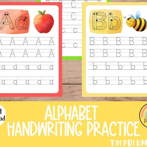 Alphabet Handwriting Practice Letter Tracing Preschool - Etsy