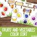 Fruits and Vegetables Color Sort, Preschool Worksheet, Preschool ...