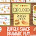 Hamburger Shack Dramatic Play Pretend Play Classroom - Etsy