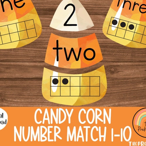 Halloween Candy Corn Number Match Halloween Preschool - Etsy