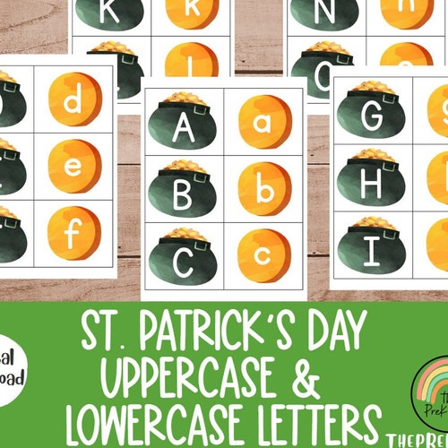 St. Patrick's Day Pot of Gold Letter Match Preschool - Etsy