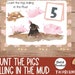 FARM Count the Pigs Rolling in the Mud Montessori Materials - Etsy