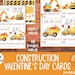 Construction Valentine's Day Cards, Printable Valentine's Day Cards ...