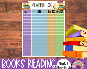Reading Log Chart Printable - Etsy