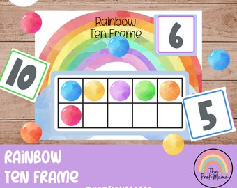 Dino Ten Frame Numbers 1-10 Count and Match Montessori | Etsy