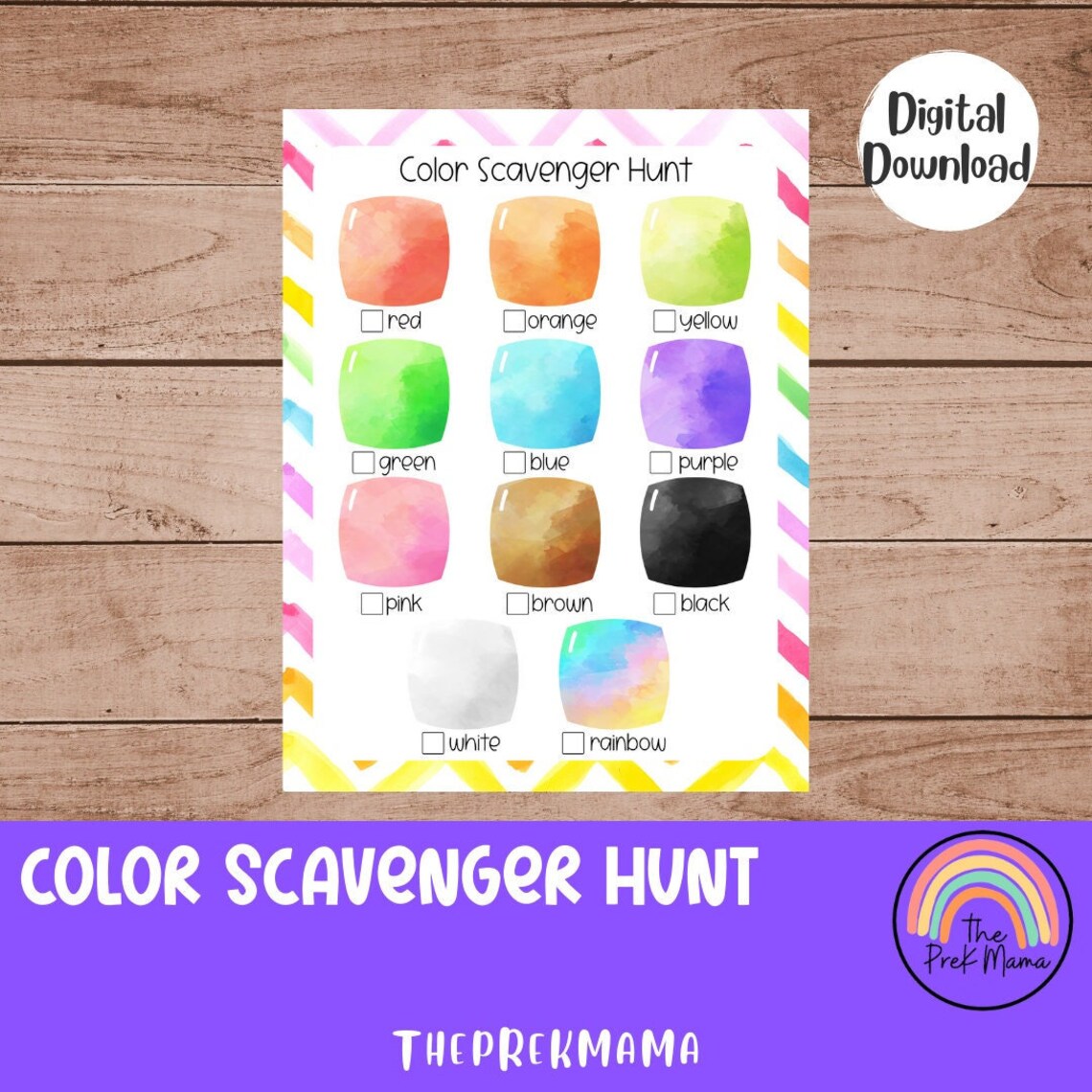 Color Scavenger Hunt Preschool Printable Colors Printable - Etsy