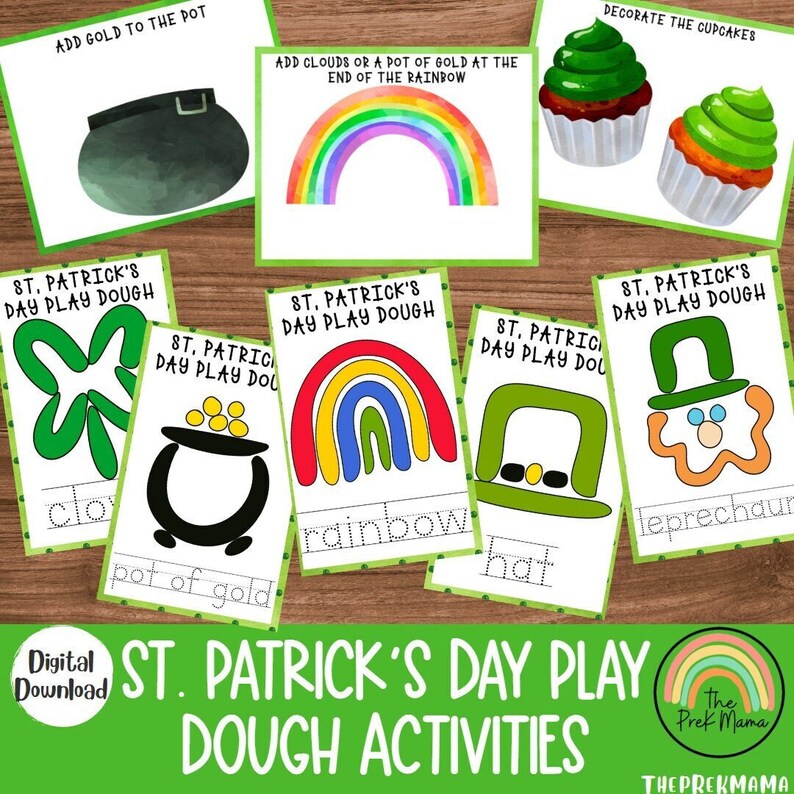 St. Patrick's Day Play Dough Activities, Play Dough Mats, St. Patrick's ...