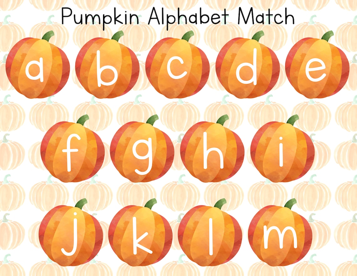 Pumpkin Alphabet Match Montessori Materials Homeschool - Etsy